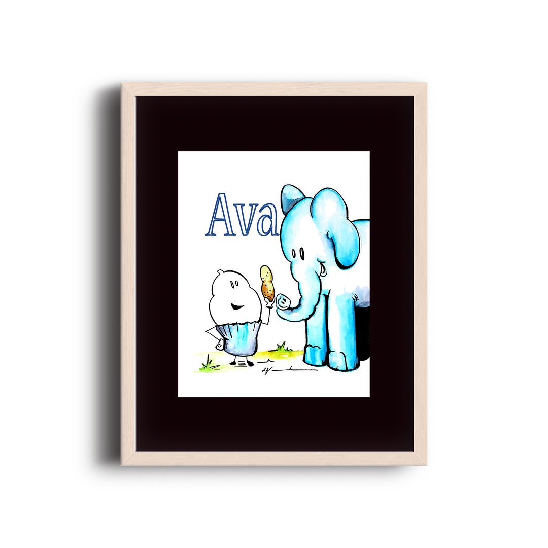 Series 1 - Ava Feeding an Elephant - Cartoon Cupcake - Original ...