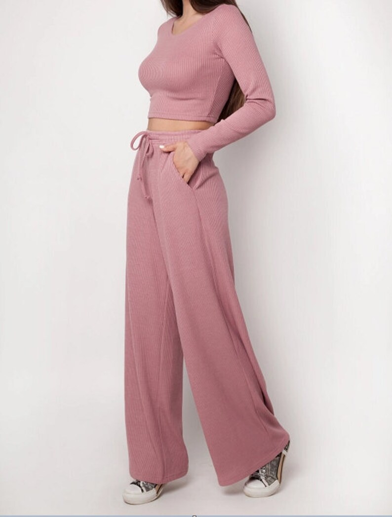 Tied Together Rib Knit Lounge Set 2 piece Matching Lounge | Etsy