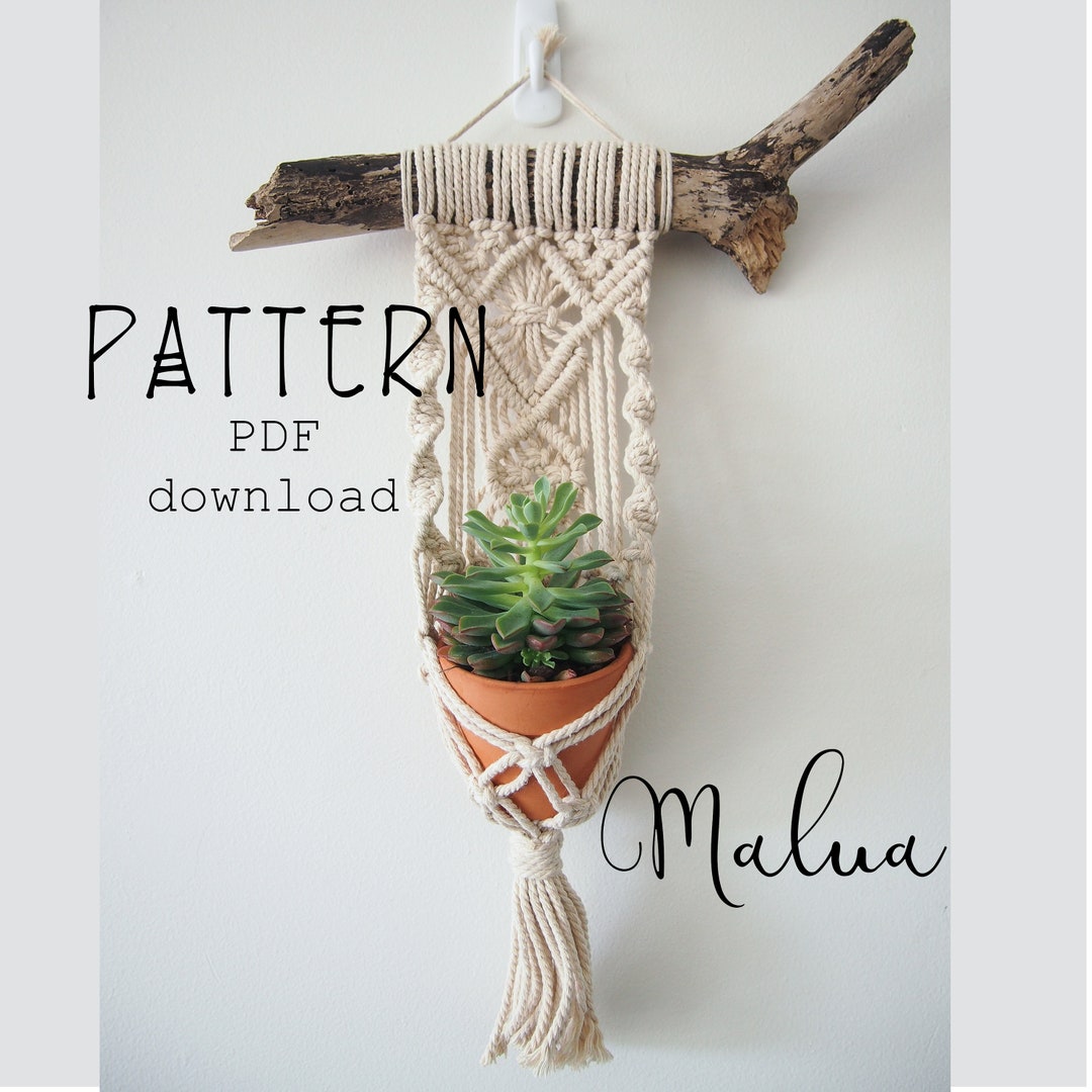 Macrame Plant Hanger Pattern: Malua DIY Tutorial (PDF Pattern) - Etsy