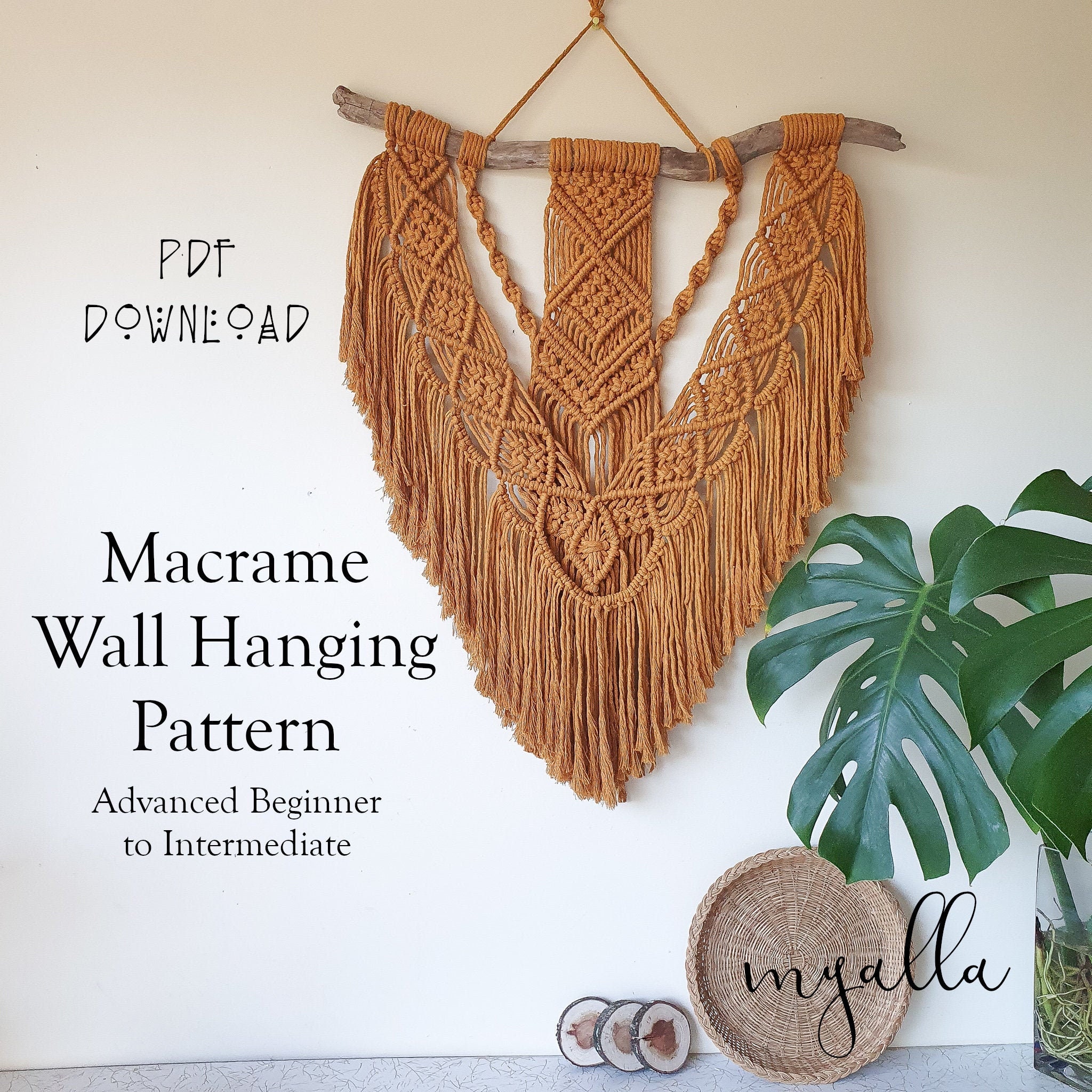 Intermediate Macrame Pattern PDF Pattern Macrame Tutorial | Etsy