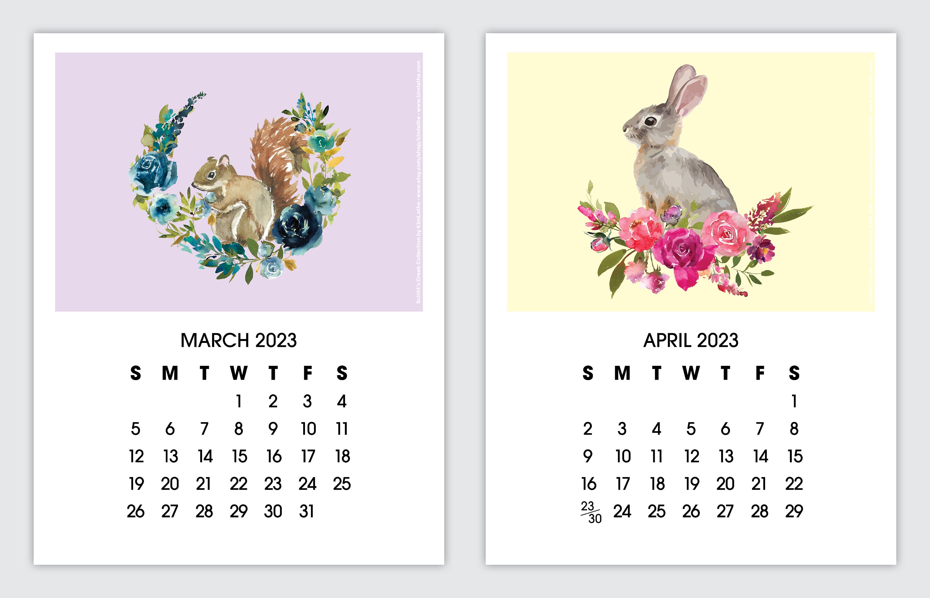 Jocelyn Schitt 2023 Printable Animal Calendar - Etsy
