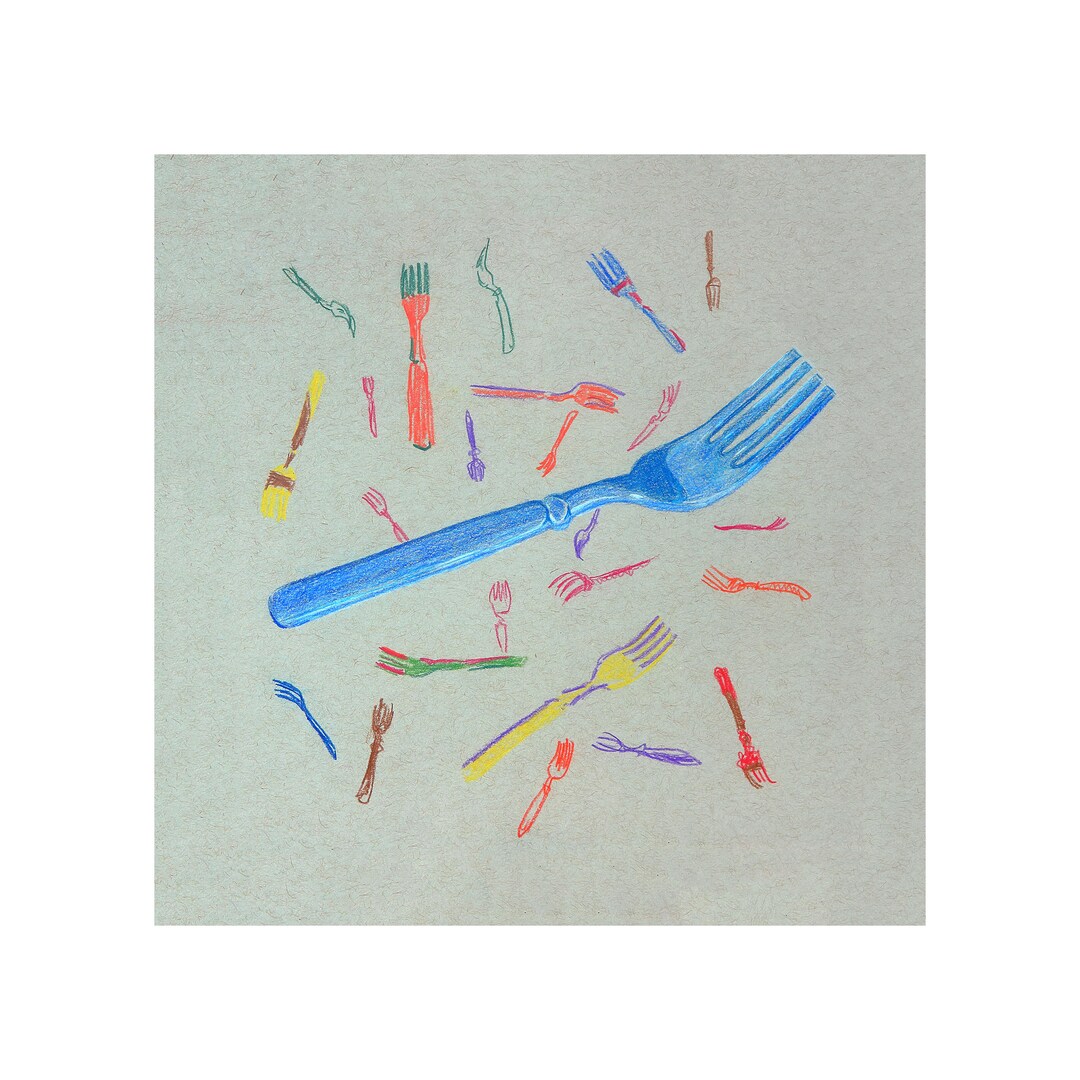 Forks Color Pencil Drawing on Archival Matte - Etsy Norway