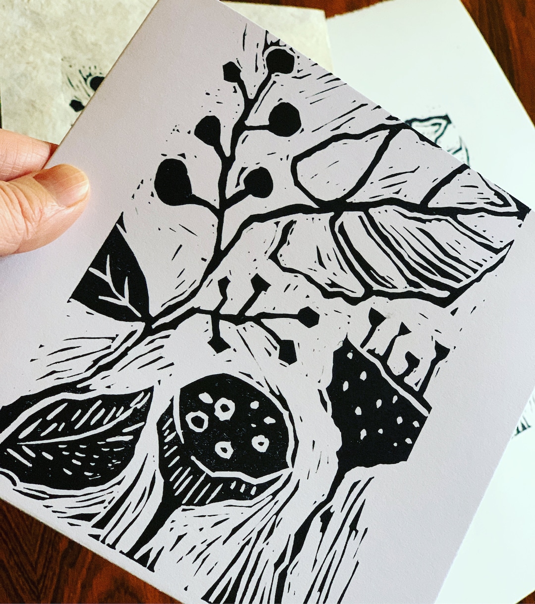 Botanical Digital Download Templates for Linocut & Print, A4 Size ...