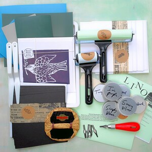 Luxury Giftwrap Linoprint Kit With 20 Items Includes a | Etsy UK