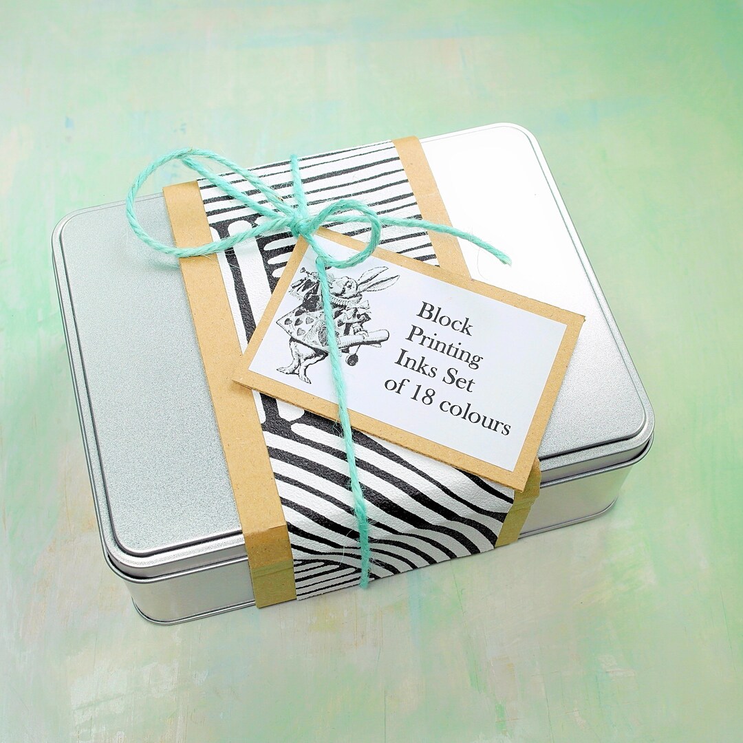 Block Printing Ink Gift Set, 18 Pots 30ml, Brand ESSDEE Water Based UK ...