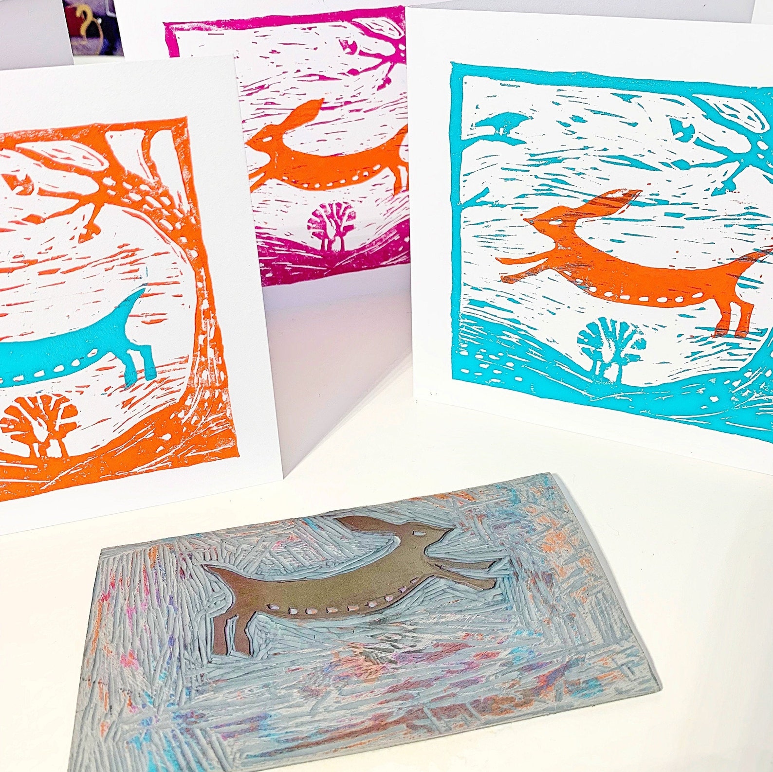 Linocut Tool Set Student Quality Handle & 5 Shape Blades | Etsy