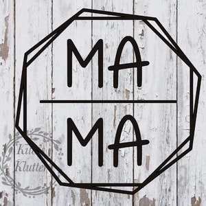 Mama and Baby Octagon Frame Svg Dxf Files - Etsy