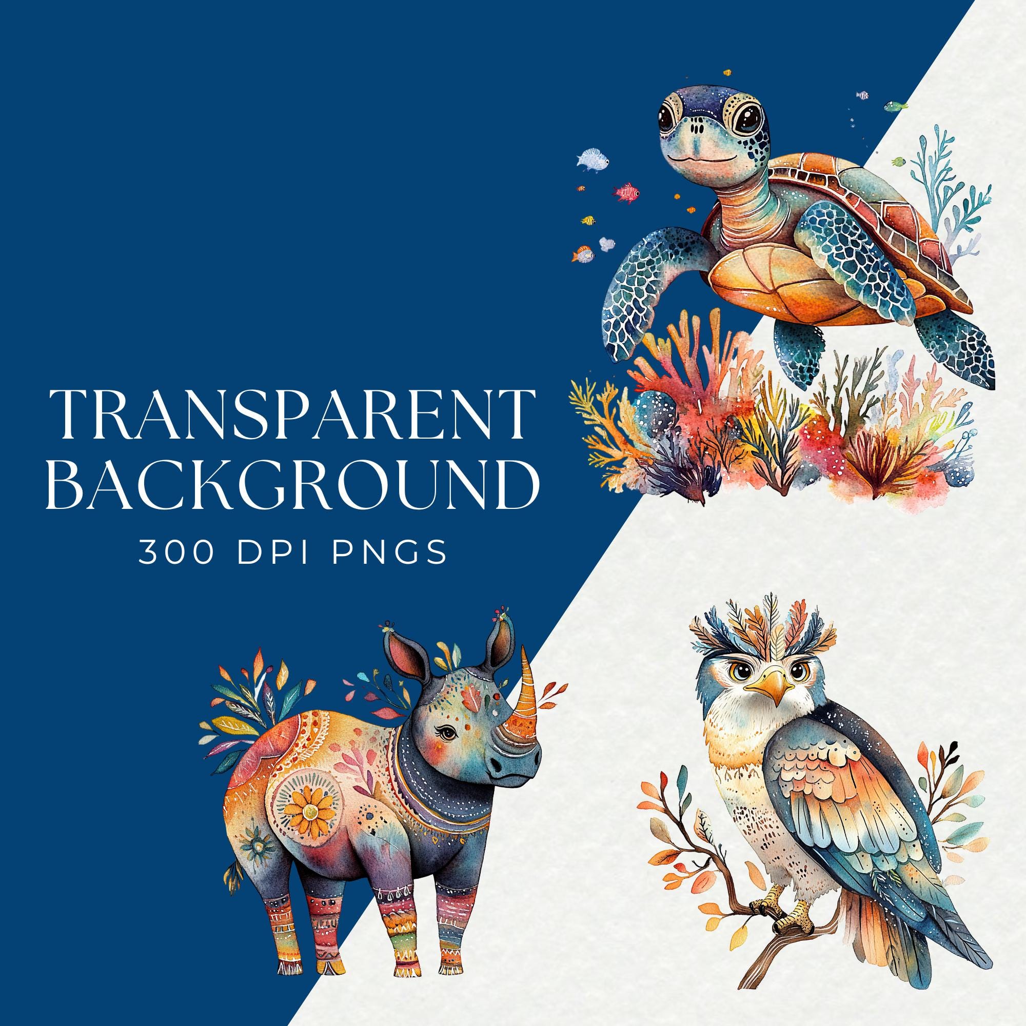 Boho Endangered Animals Clipart - Artistic Illustrations Endangered ...