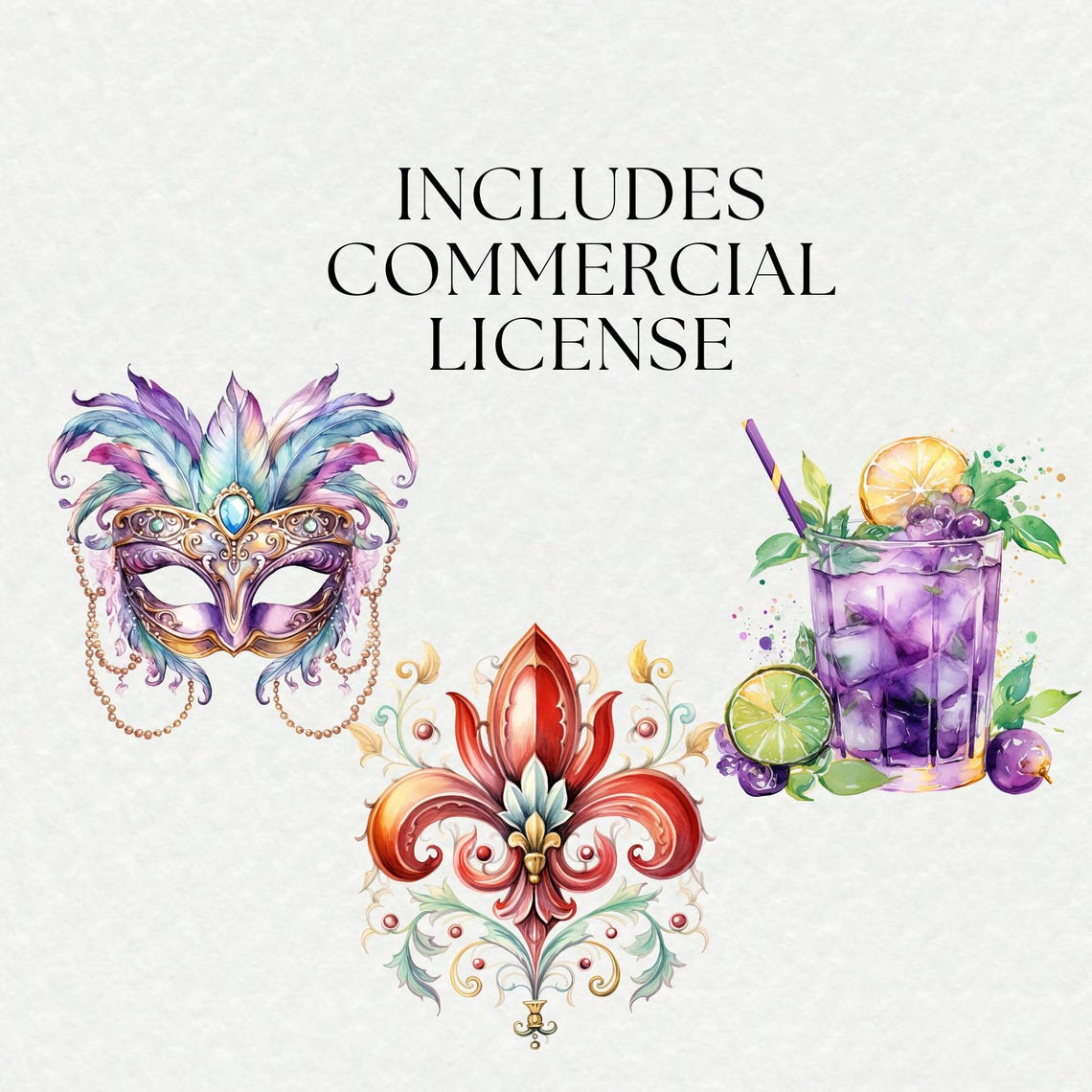 Mardi Gras Clipart Bundle - Festive and Colorful Mardi Gras Designs ...