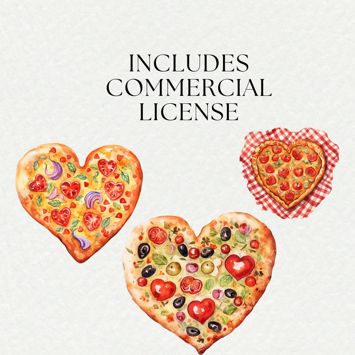 Heart-shaped Pizza Clipart Bundle - Delicious and Whimsical Pizza ...