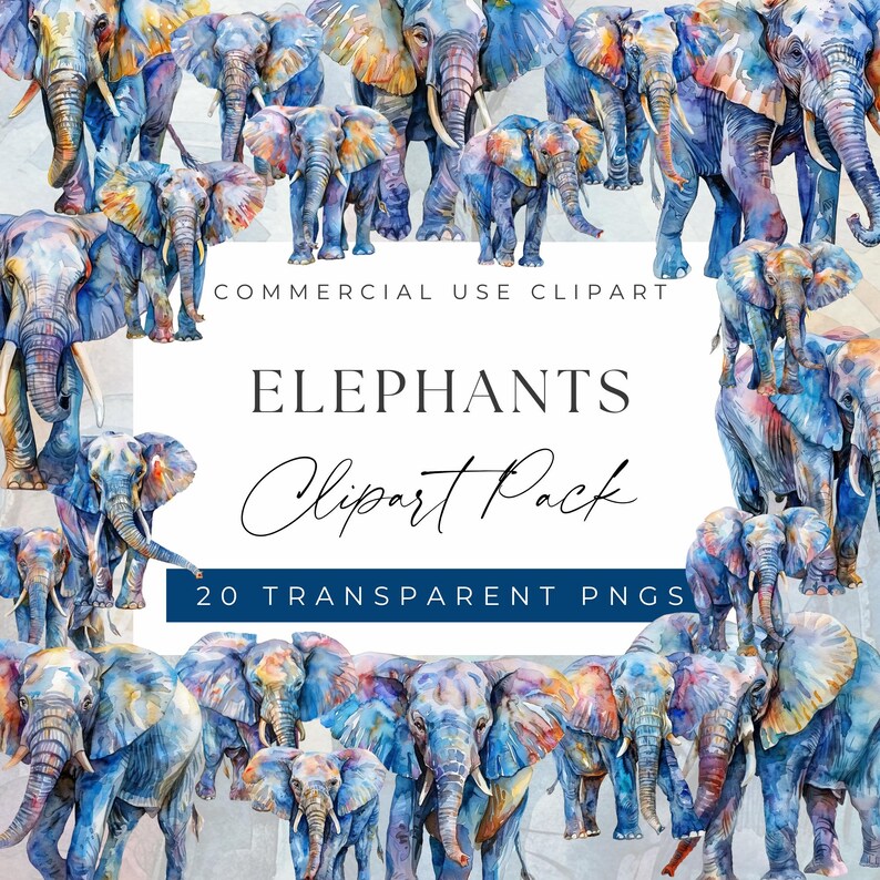 Vibrant Multi-color Elephant Clipart Bundle - Unique and Colorful ...