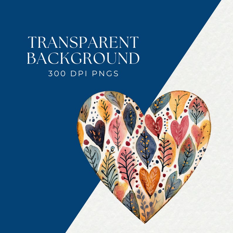 Boho Pattern Hearts Clipart - Digital Patterned Heart Graphics for ...