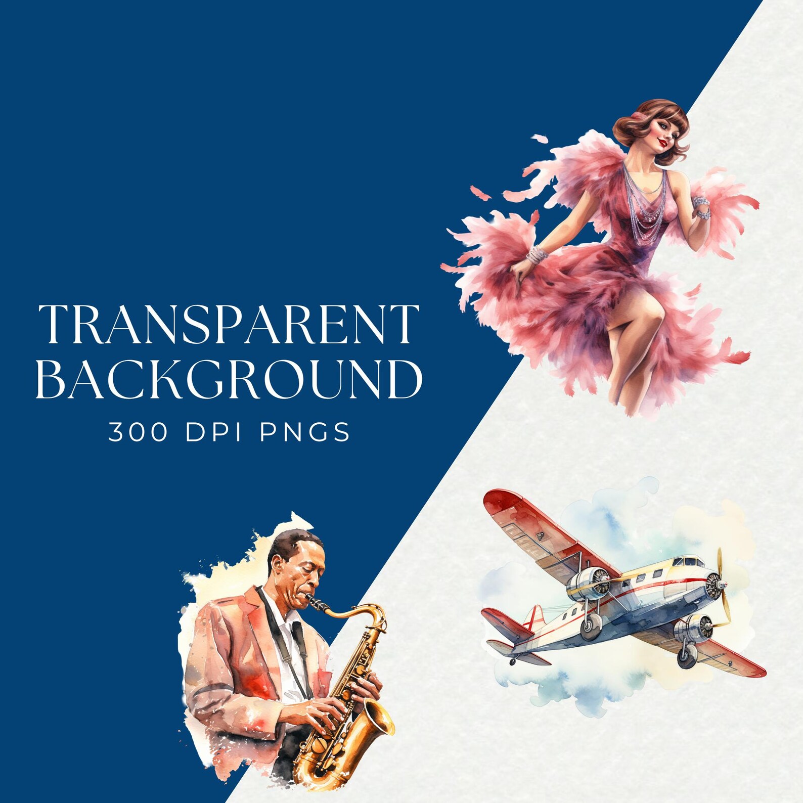 Roaring 20’s Clipart Bundle - Iconic and Glamorous 1920s Scenes Clipart ...