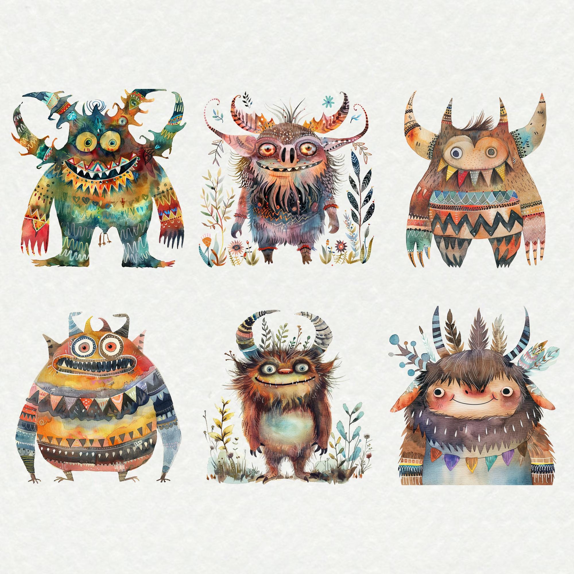 Whimsical Monsters Clipart Bundle – Playful PNG Designs (commercial Use ...