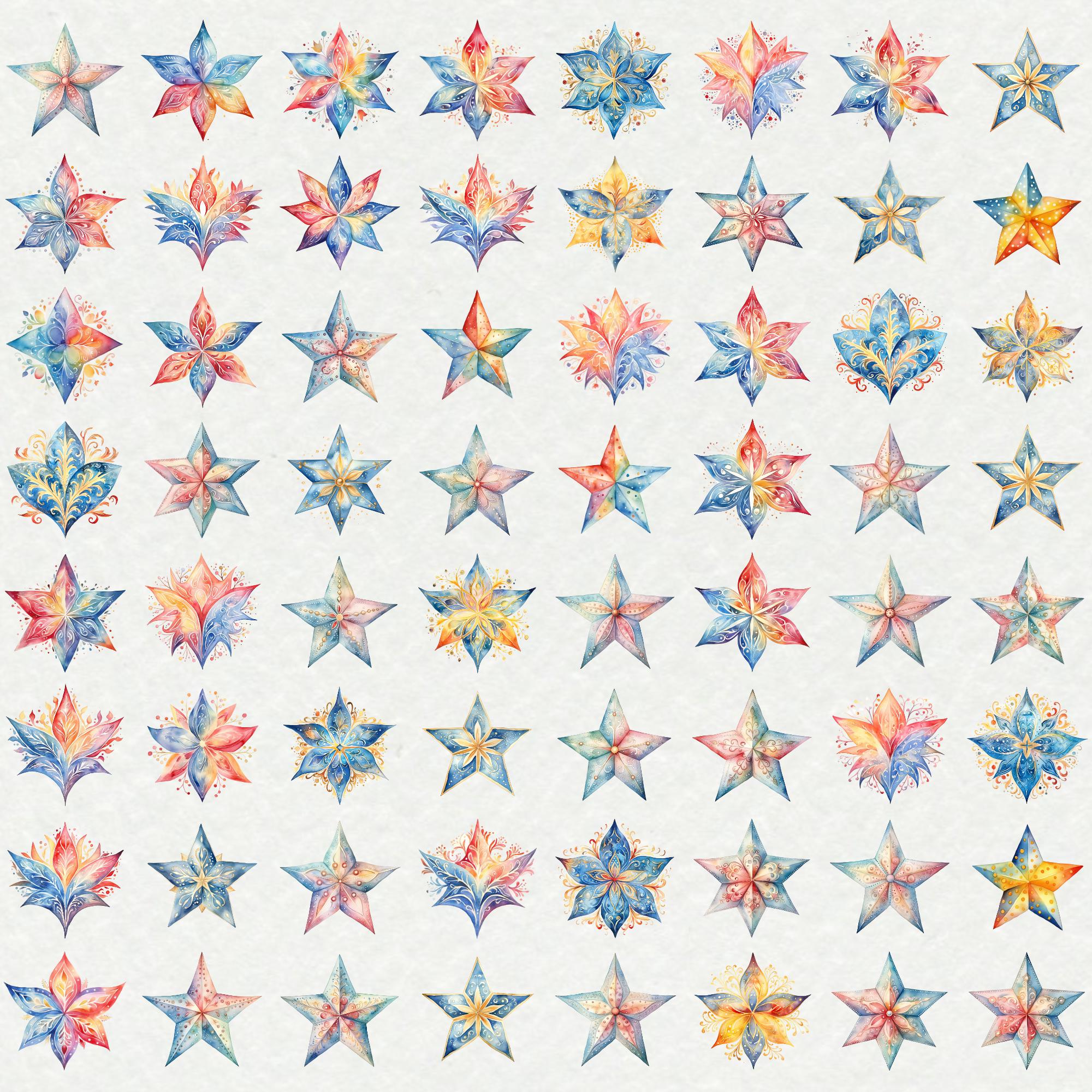 Patterned Stars Clipart Bundle - Decorative and Stylish Star Designs ...