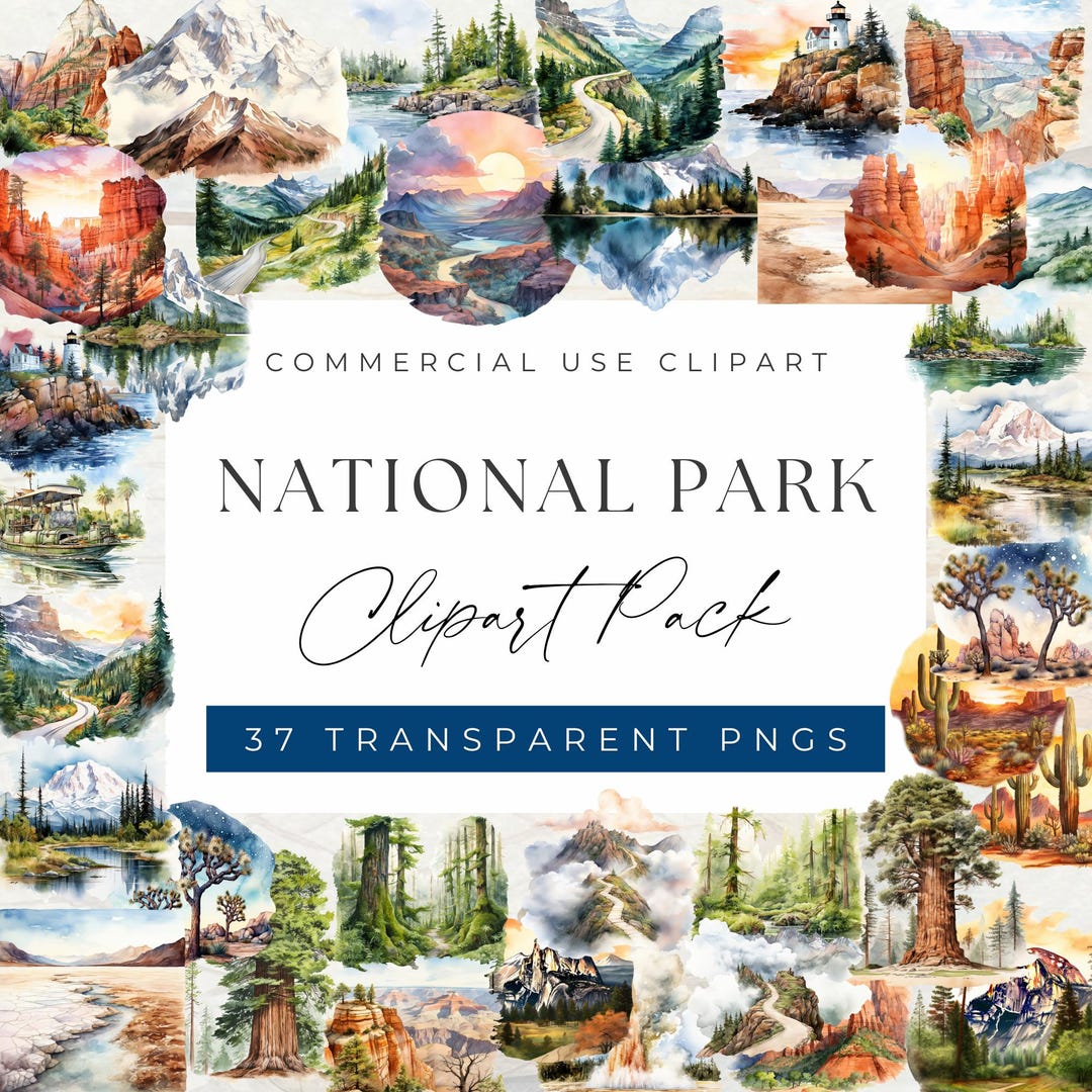 National Park Clipart Bundle - Majestic and Iconic U.S. Landscapes ...