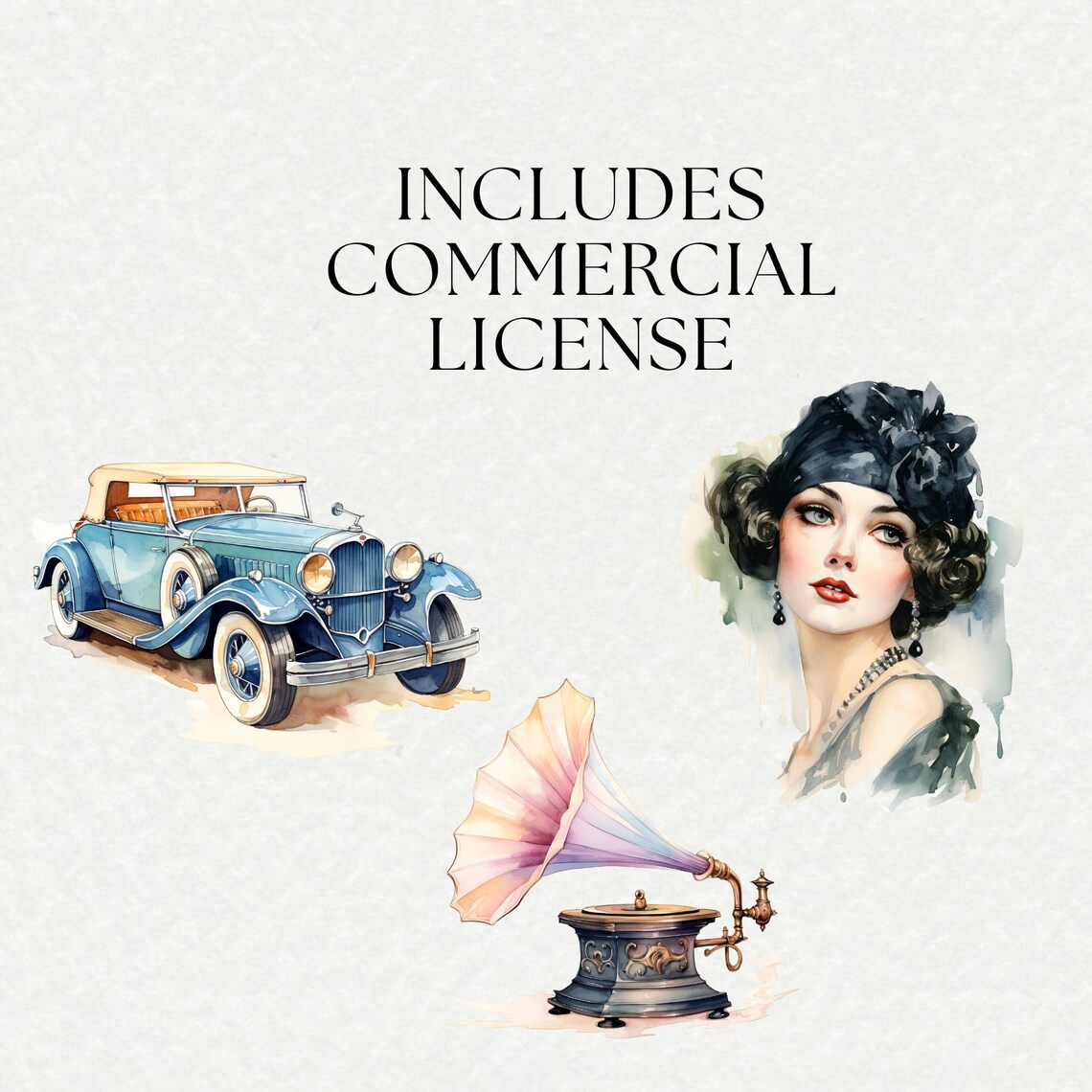 Roaring 20’s Clipart Bundle - Iconic and Glamorous 1920s Scenes Clipart ...