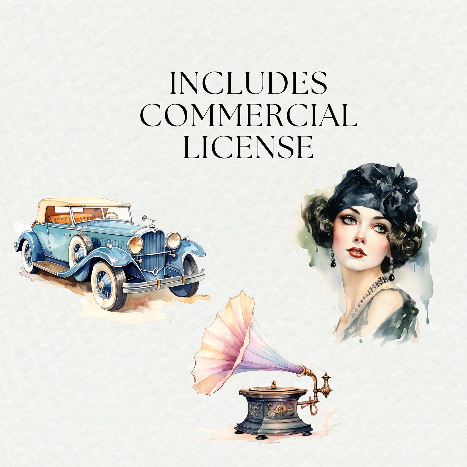 Roaring 20’s Clipart Bundle - Iconic and Glamorous 1920s Scenes Clipart ...