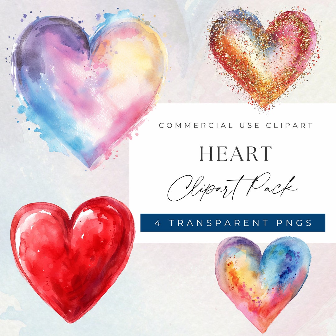 Versatile Hearts Clipart Bundle - Classic Red, Glittery, and Pastel ...
