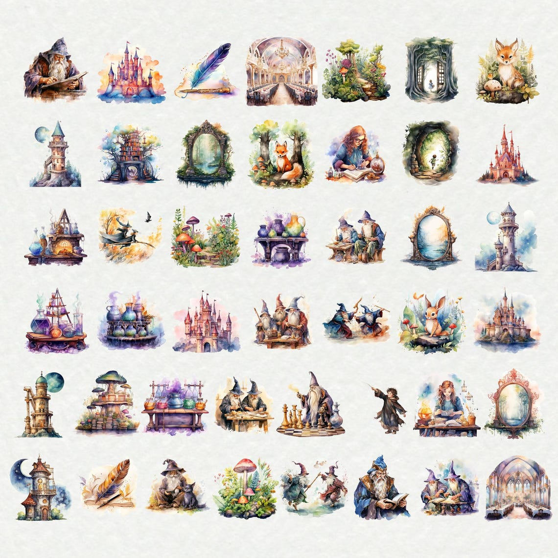 Wizard School Clipart Bundle - Magical and Enchanting Wizard Academy ...