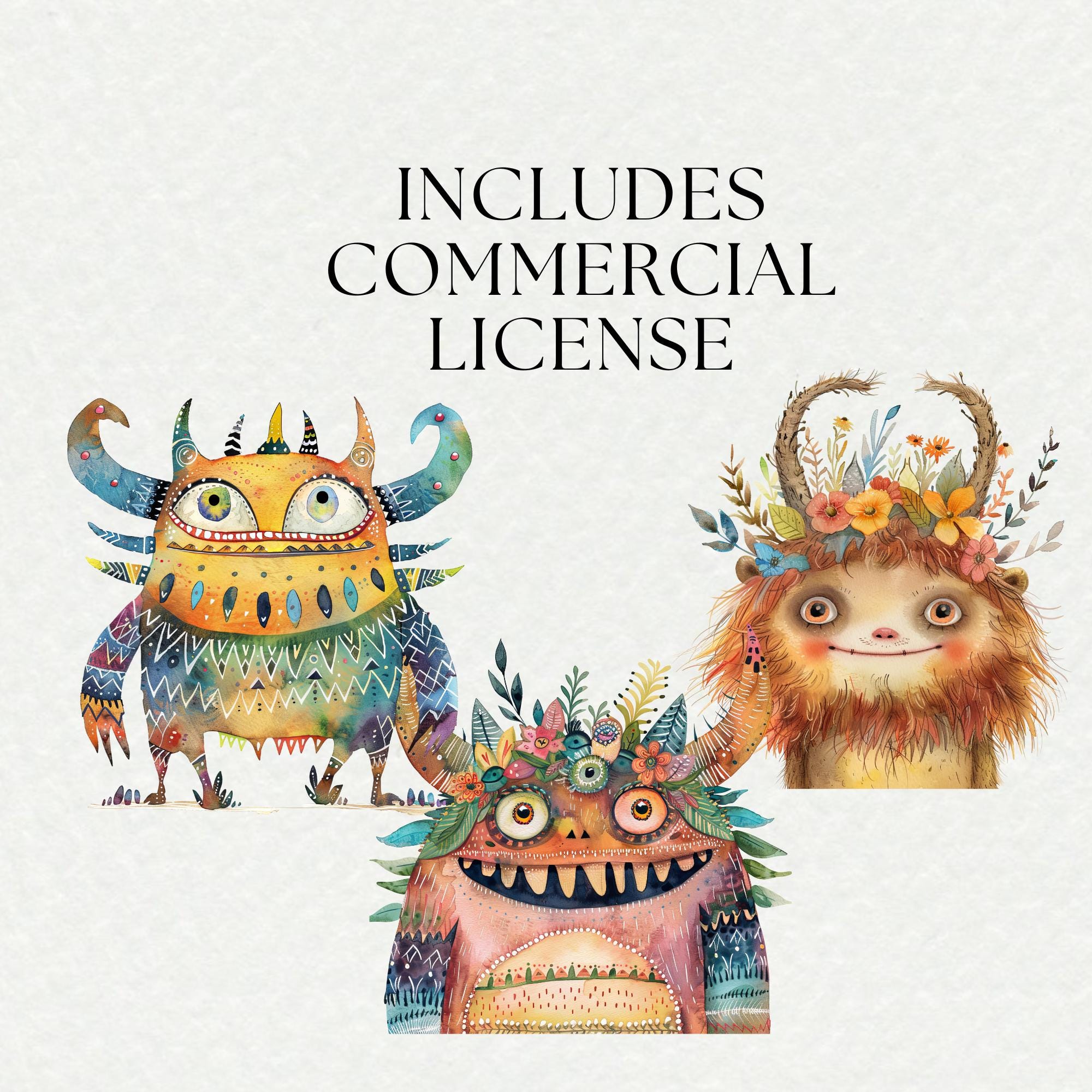 Whimsical Monsters Clipart Bundle – Playful PNG Designs (commercial Use ...