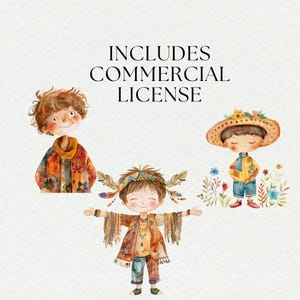 Whimsical Boho Boy Clipart - Stylish and Playful Boho Design Clipart ...