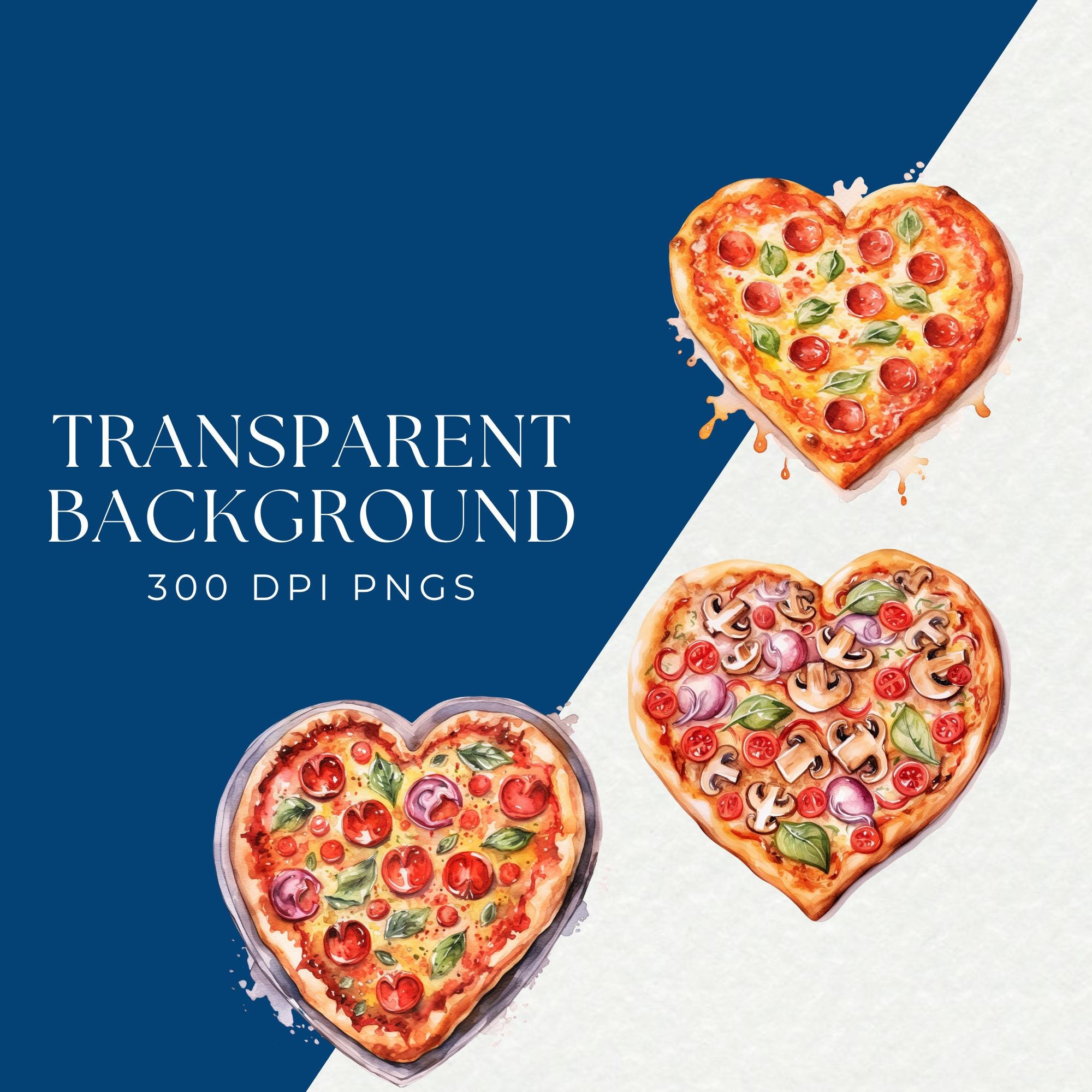 Heart-shaped Pizza Clipart Bundle - Delicious and Whimsical Pizza ...
