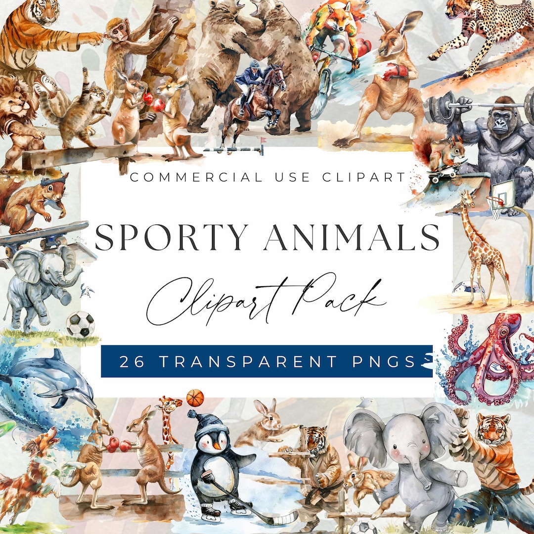 Sporty Animals Animal Athletes Clipart Bundle - Sports and Activities ...