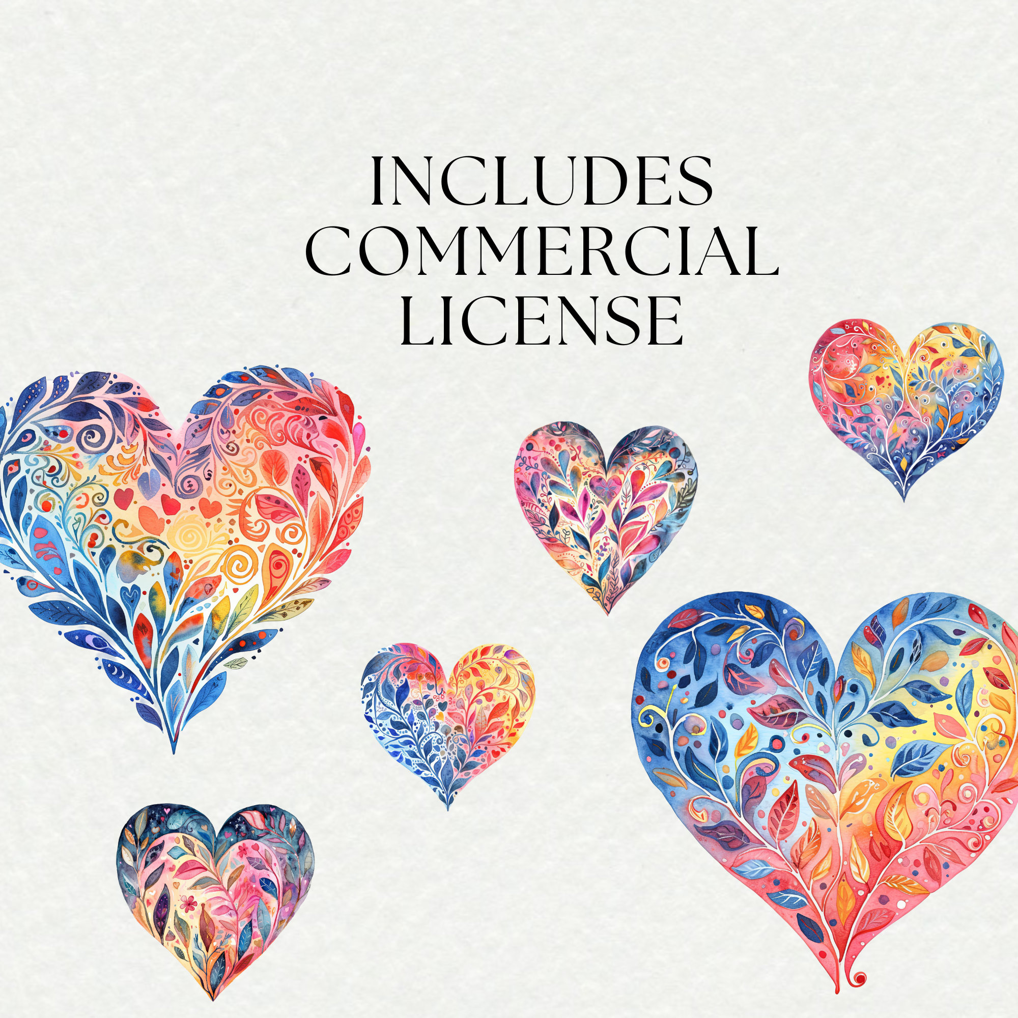 Patterned Hearts Clipart Bundle - Decorative and Stylish Heart Designs ...