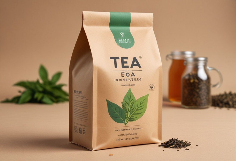 Custom Tea Packaging & Label Design for Organic Tea Bags or Pouches.personalized Tea Package ...