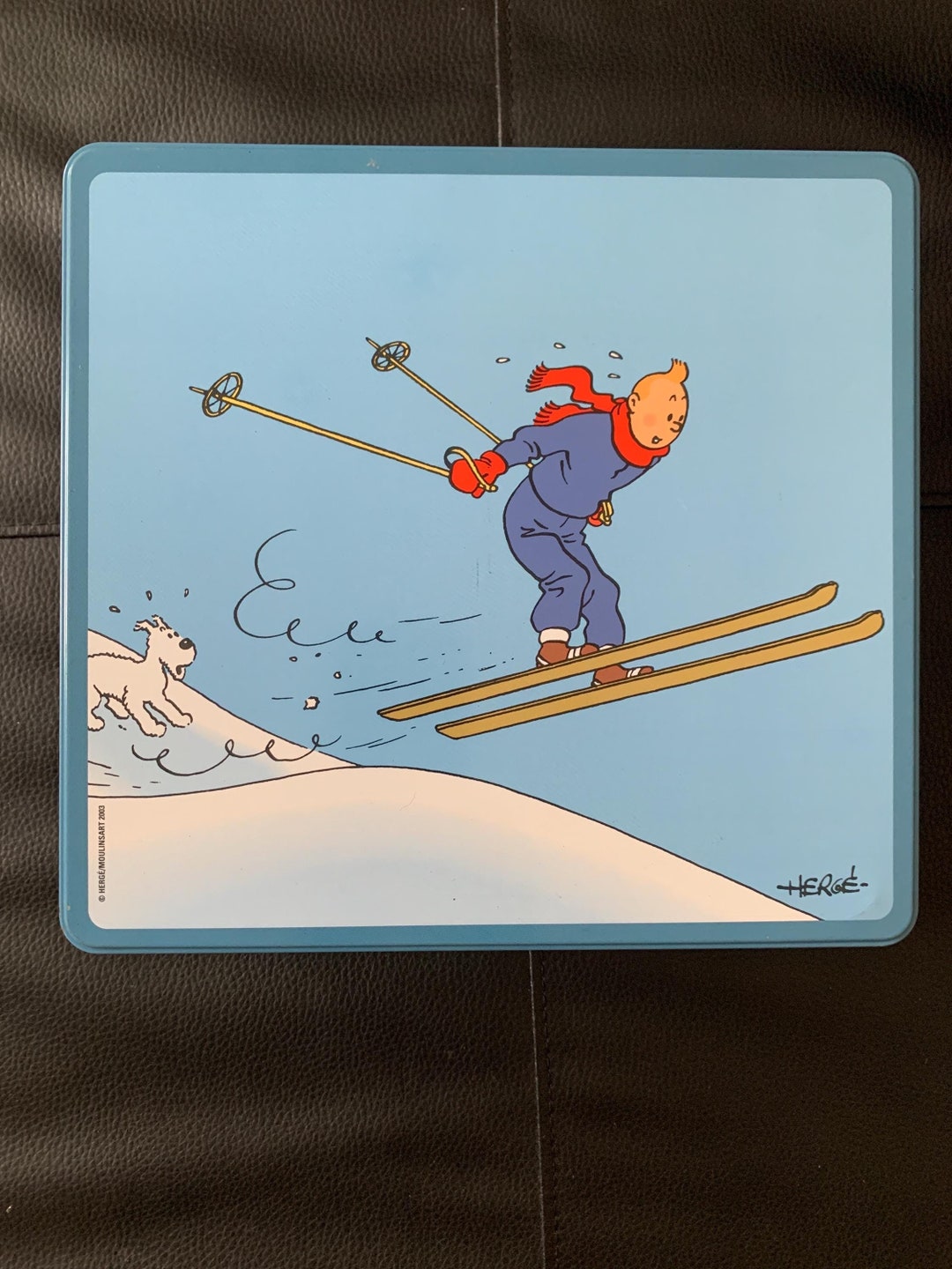 Tintin Collectable Limited Edition Biscuit Tin From 2005, Ski Winter ...