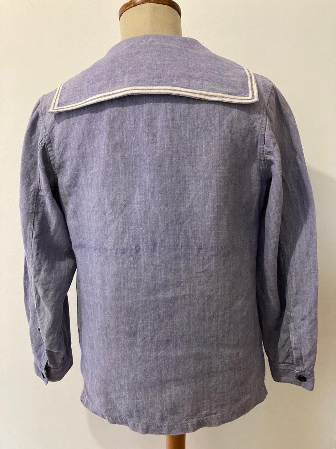 Vintage French Naval Blue Linen Sailors Smock Size S/M - Etsy