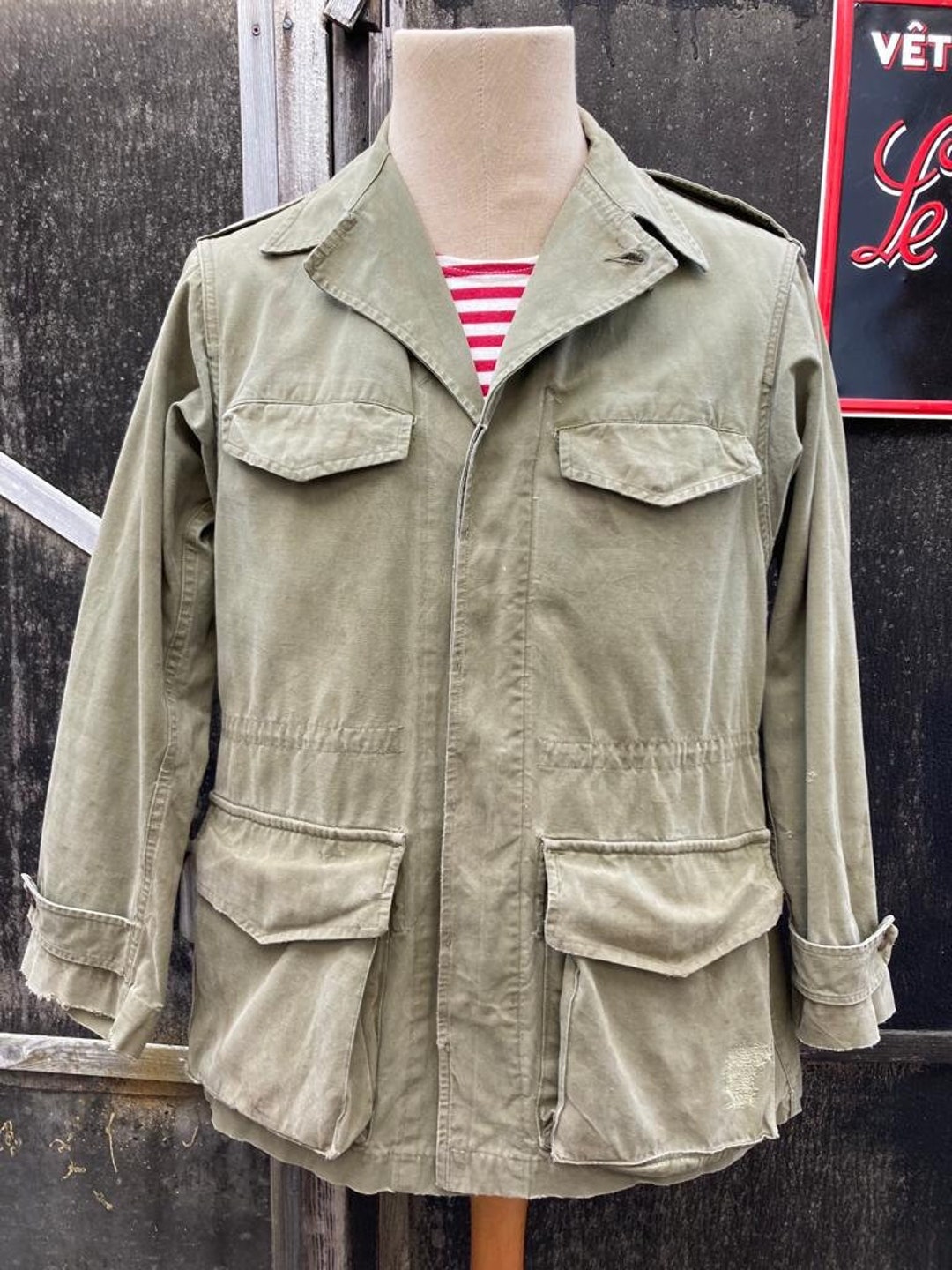 Vintage French M47 French Army Field Jacket, 100% Cotton, 1950's, Olive ...