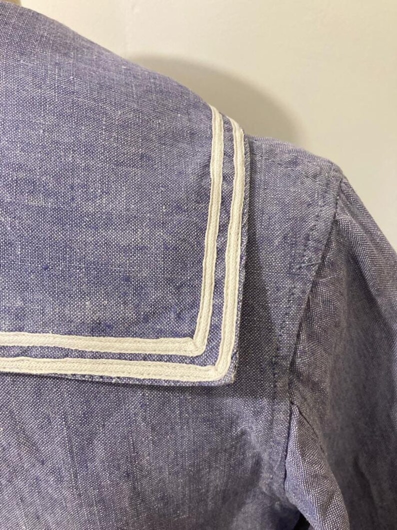 Vintage French Naval Blue Linen Sailors Smock Size S/M - Etsy