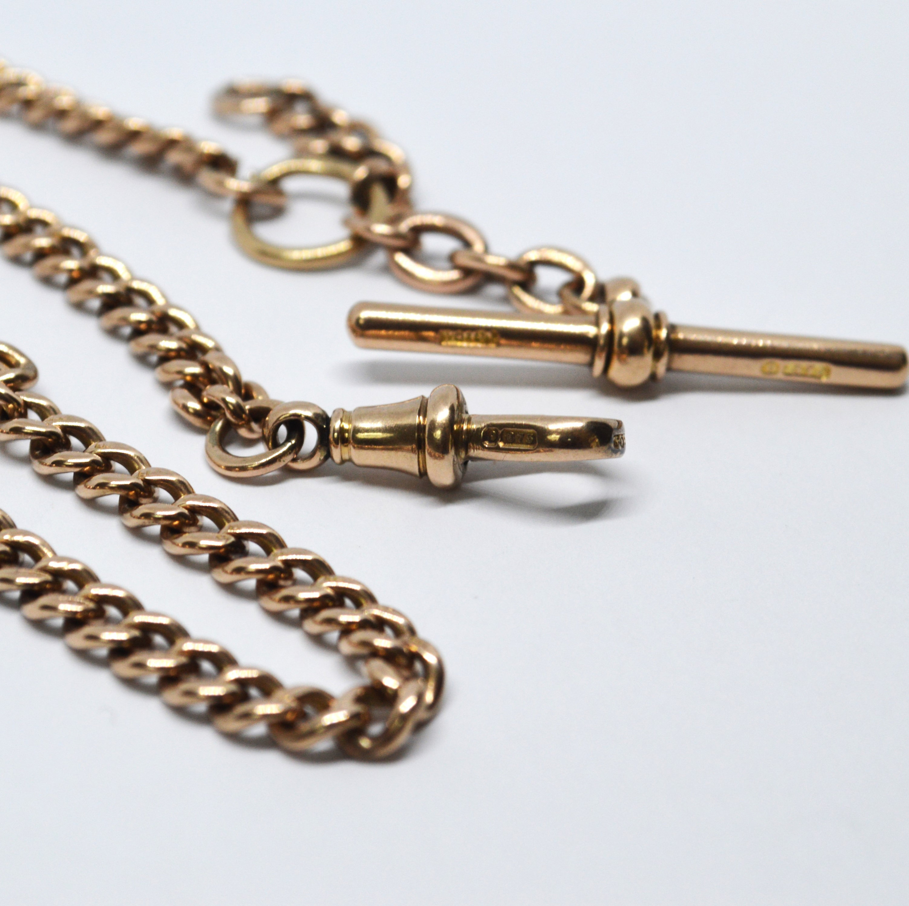 Solid Victorian 9ct Rose Gold Watch Chain With T-bar and Clip - Etsy