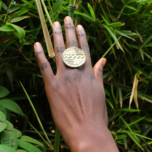 Brass Ring-african Brass Ring-african Jewelry-statement Ring- Ring-gold ...