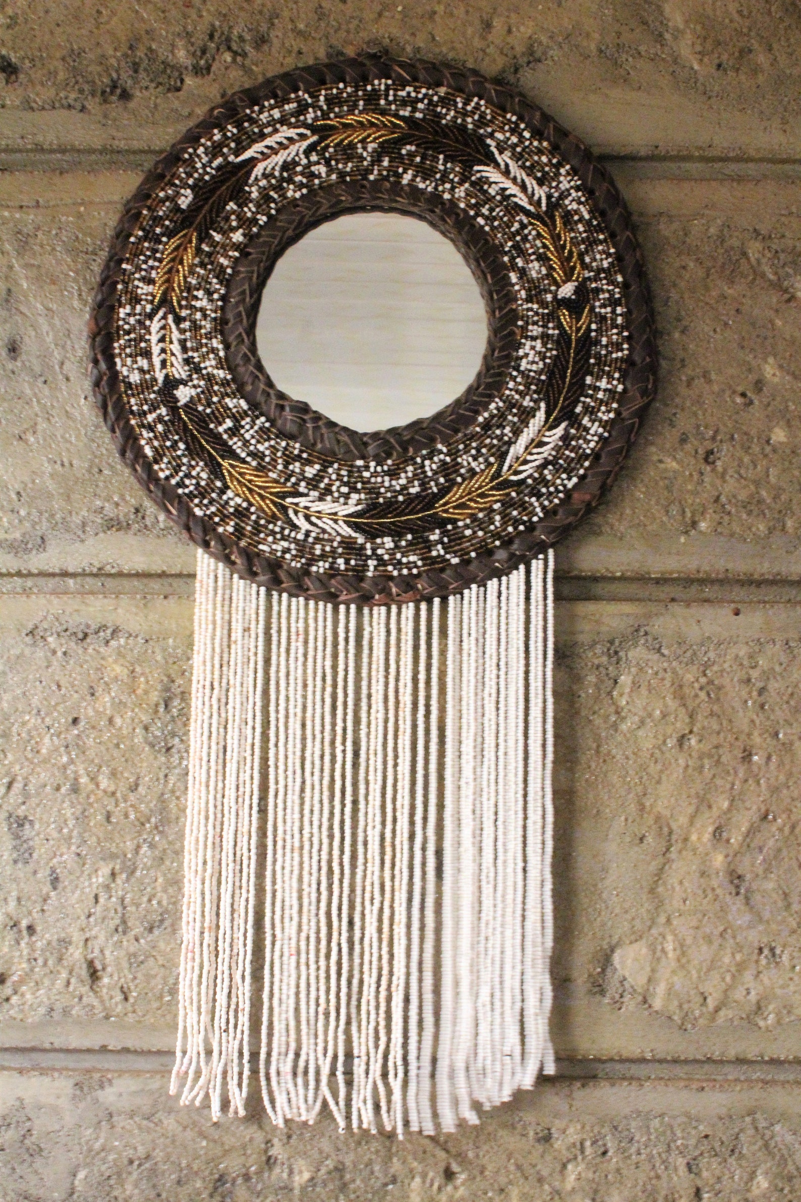 African Decor-beaded Wall Hanging-africa Wall Hanging-mirror - Etsy