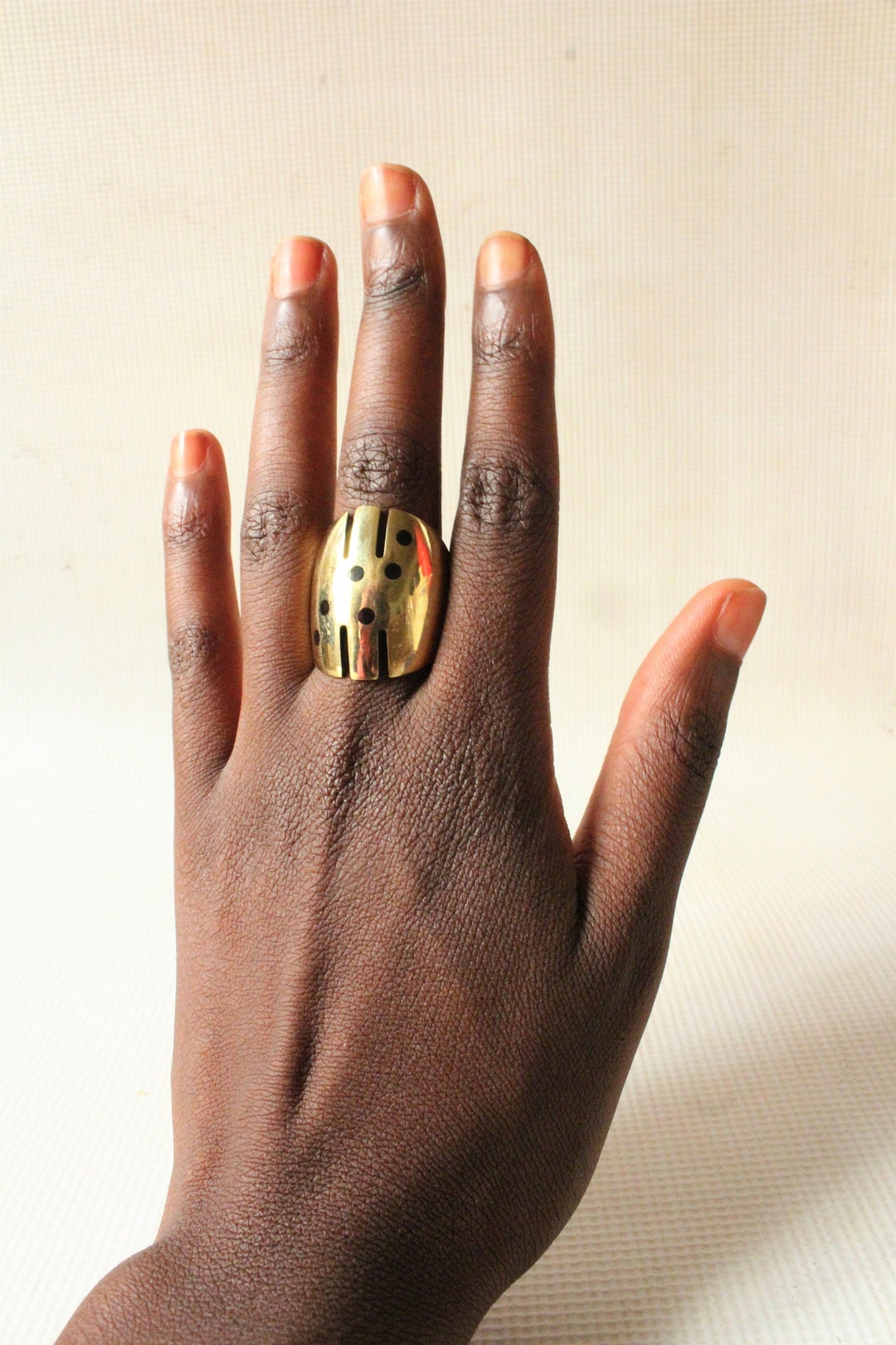 Brass Ring-african Brass Ring-african Jewelry-statement Ring- Ring-gold ...