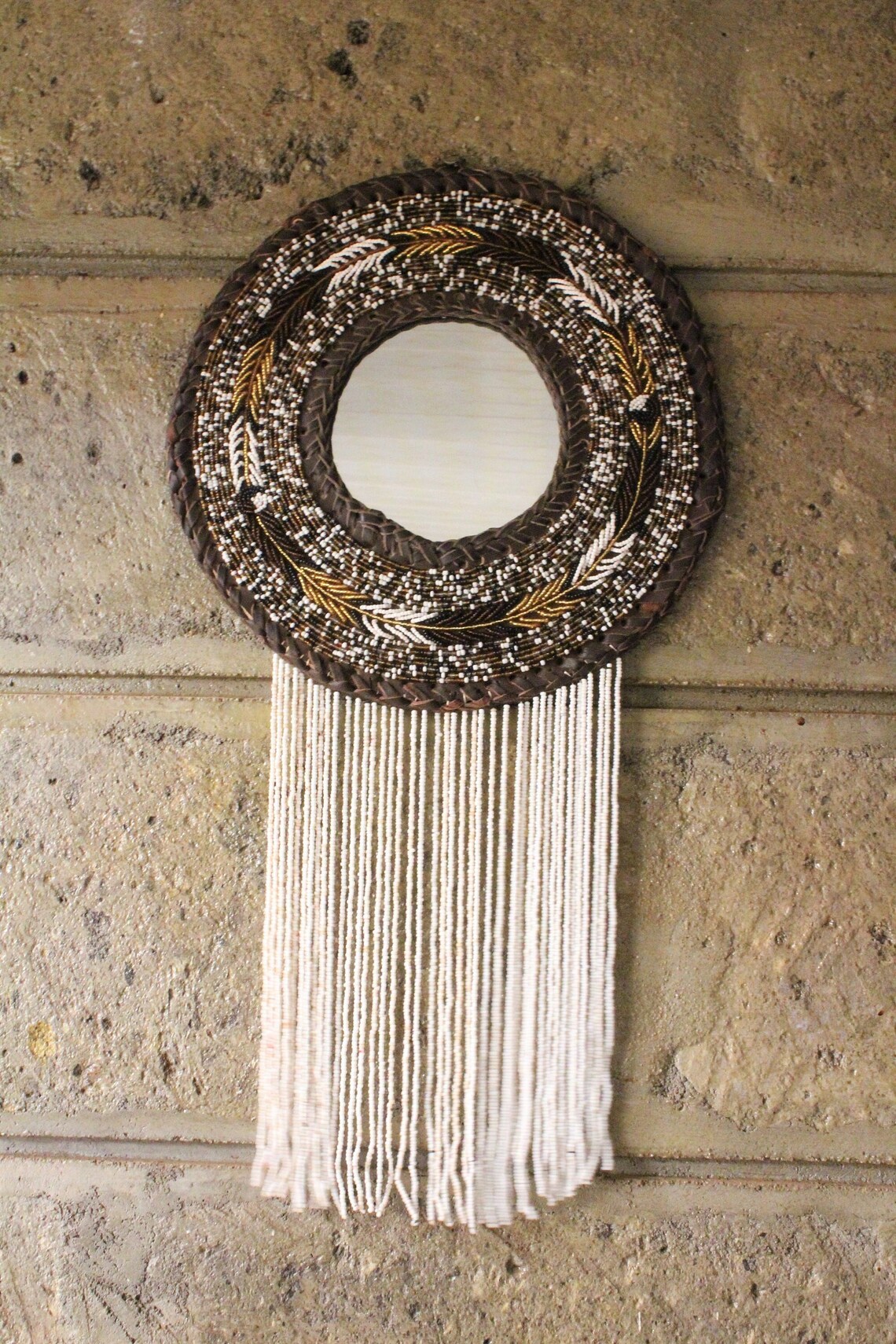 African Decor-beaded Wall Hanging-africa Wall Hanging-mirror - Etsy