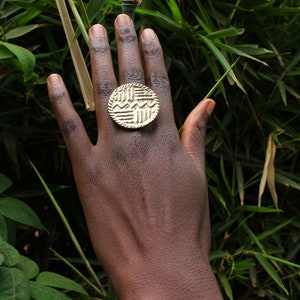 Brass Ring-african Brass Ring-african Jewelry-statement Ring- Ring-gold ...