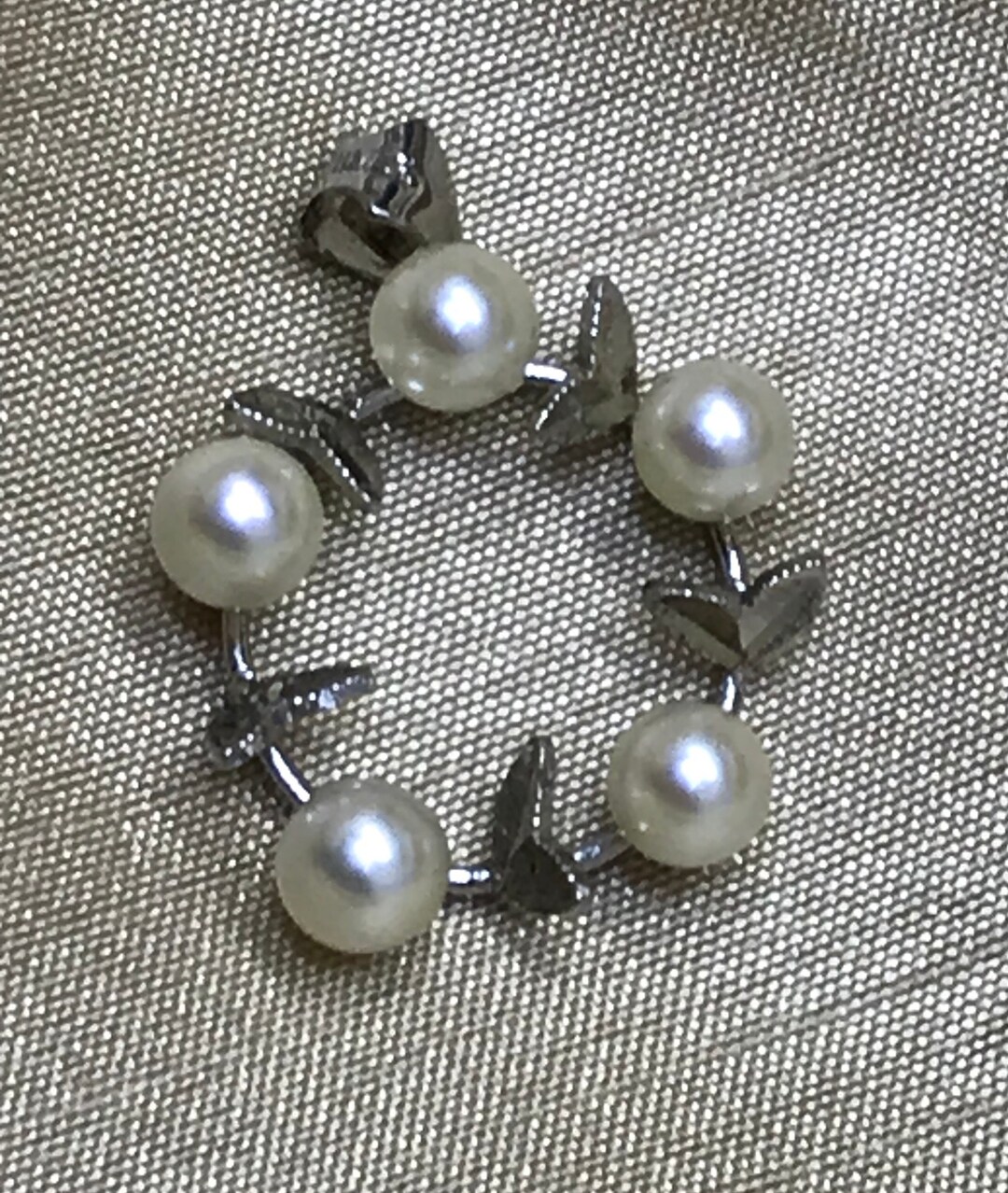 Akoya Pearl Pendant Vintage Sterling Silver Wreath Circle - Etsy