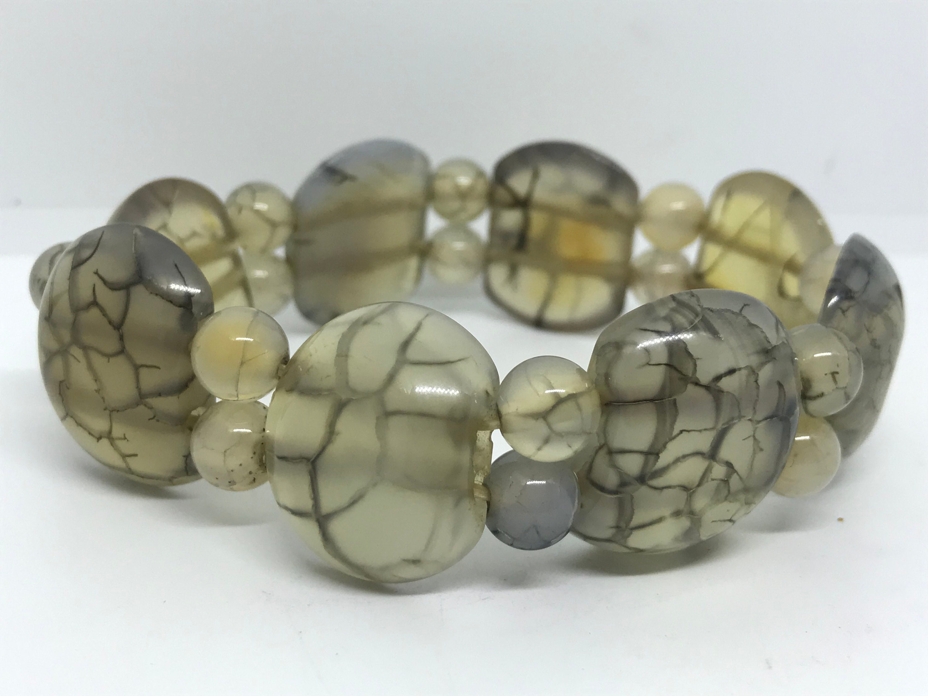 Dragons Vein Agate Bracelet Chunky - Etsy