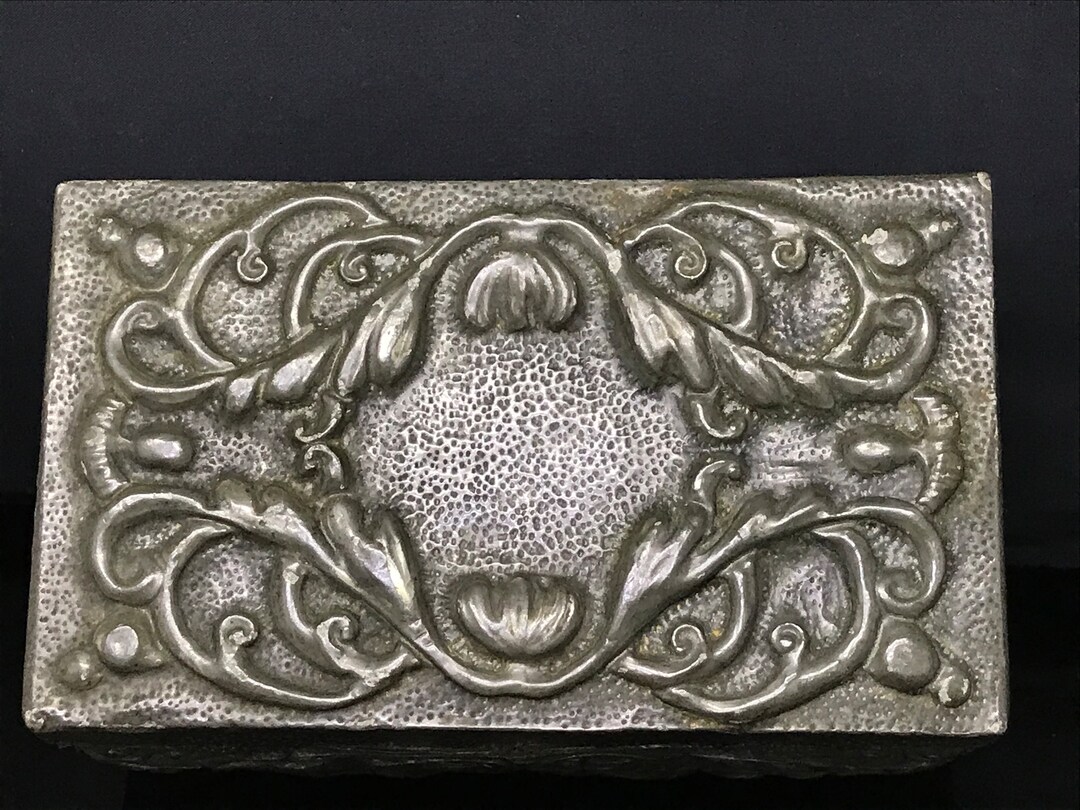 Arts Crafts Pewter Box Art Nouveau Repousse - Etsy