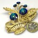 Signed Exquisite Brooch Vintage Blue Rivoli - Etsy
