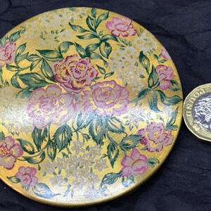 Vintage English Compact Pink Enamel Floral Gold - Etsy UK