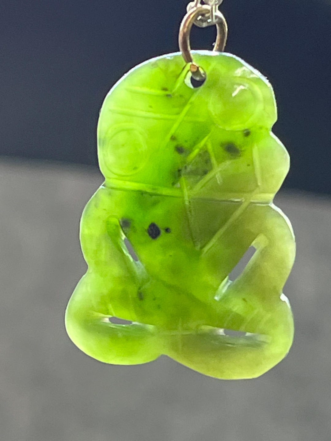 Maori Jade Tiki Pendant Necklace Sterling Silver - Etsy