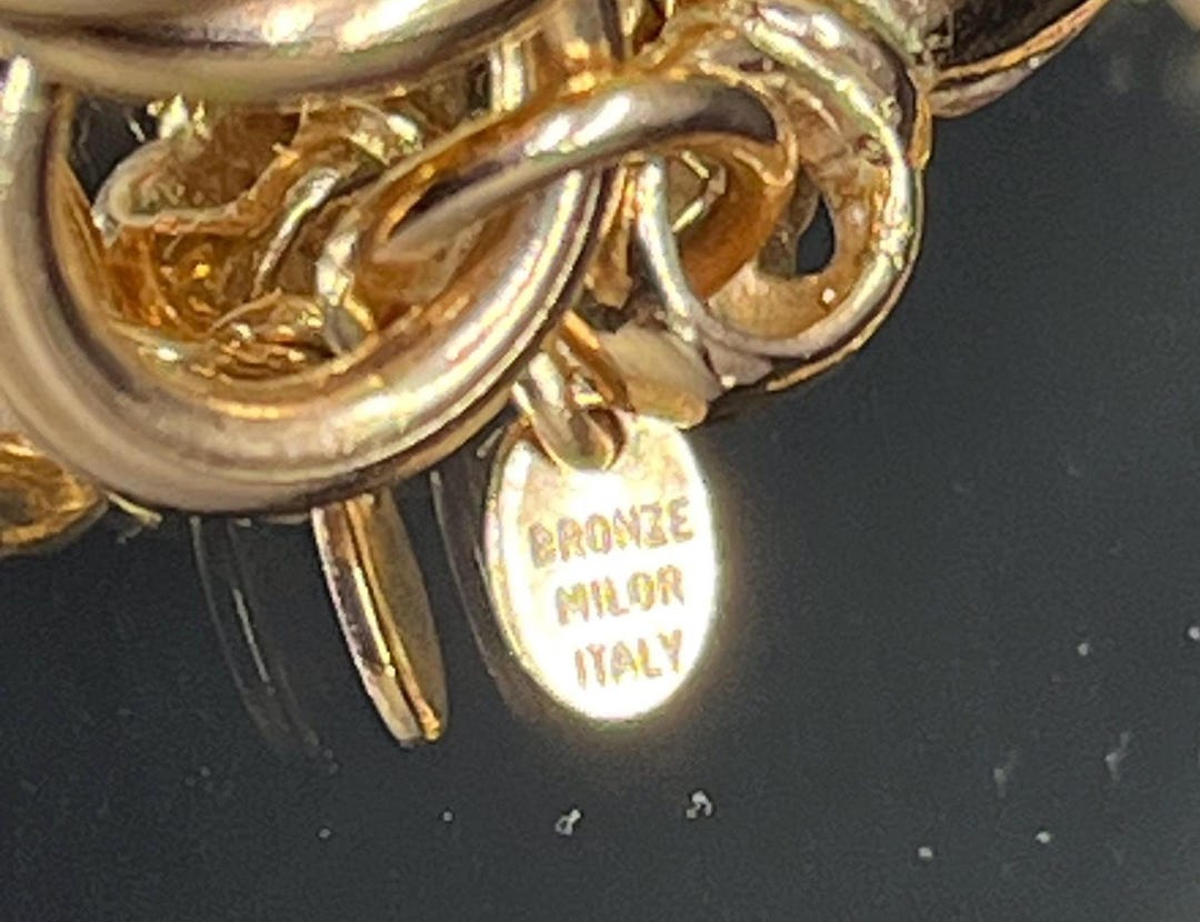 Milor Vintage Necklace Gold Bronze Circles Italy - Etsy