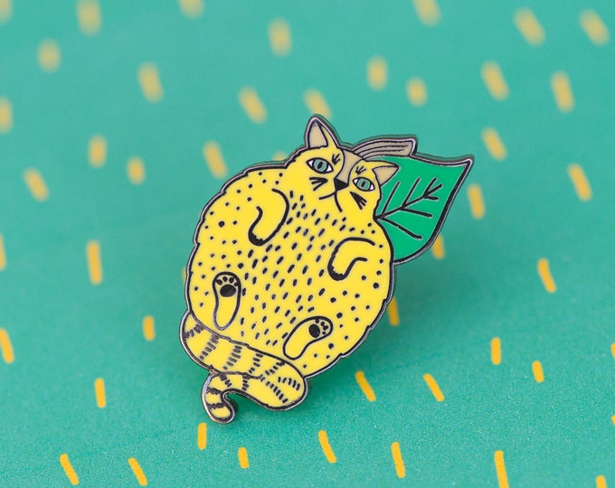 Durian Grumpy Cat Pin // Mangosteen Grumpy Cat Pin // Silly Cat Head ...