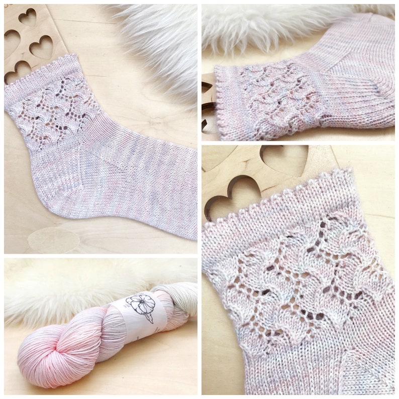KNITTING PATTERN: Fairy Dust Socks - Lace Socks, Ruffle Socks, Hand Knit Socks, Easy Socks ...