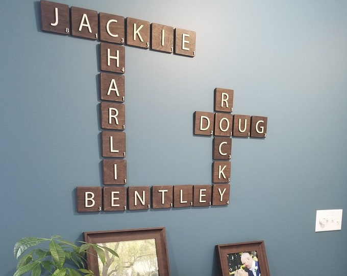 Large Wooden Word Letter Tiles LOVE Wall Letters Customizable Engraved ...